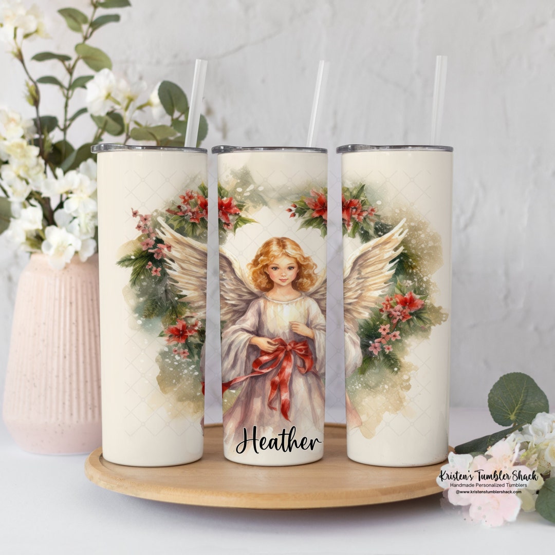 Vintage Angel Christmas Tumbler Custom Angel Coffee Cup Vintage Angel ...