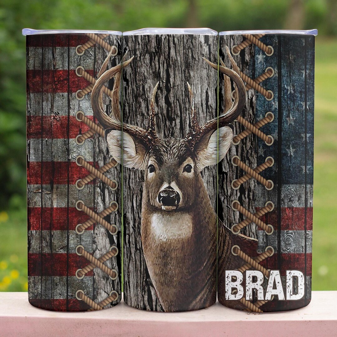Personalized Deer Hunting Tumbler Patriotic Hunting Gifts for Men ...