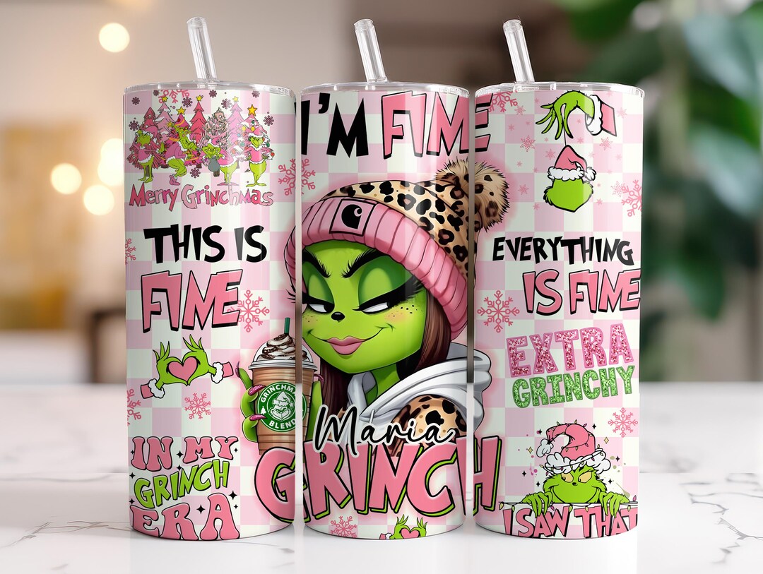 Grinch Tumbler, Personalized Grinch Gifts, Custom Pink Grinch Christmas ...