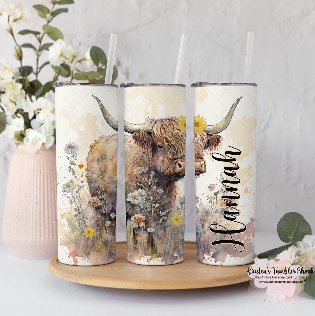 Baby Highland Cow Tumbler Personalized Highland Cow Cup Rustic ...