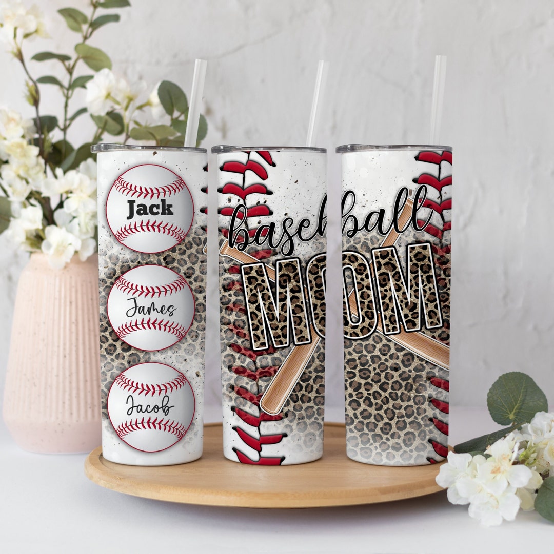 Mom Baseball Tumbler With Kids Names, Baseball Mom Gift Personalized ...