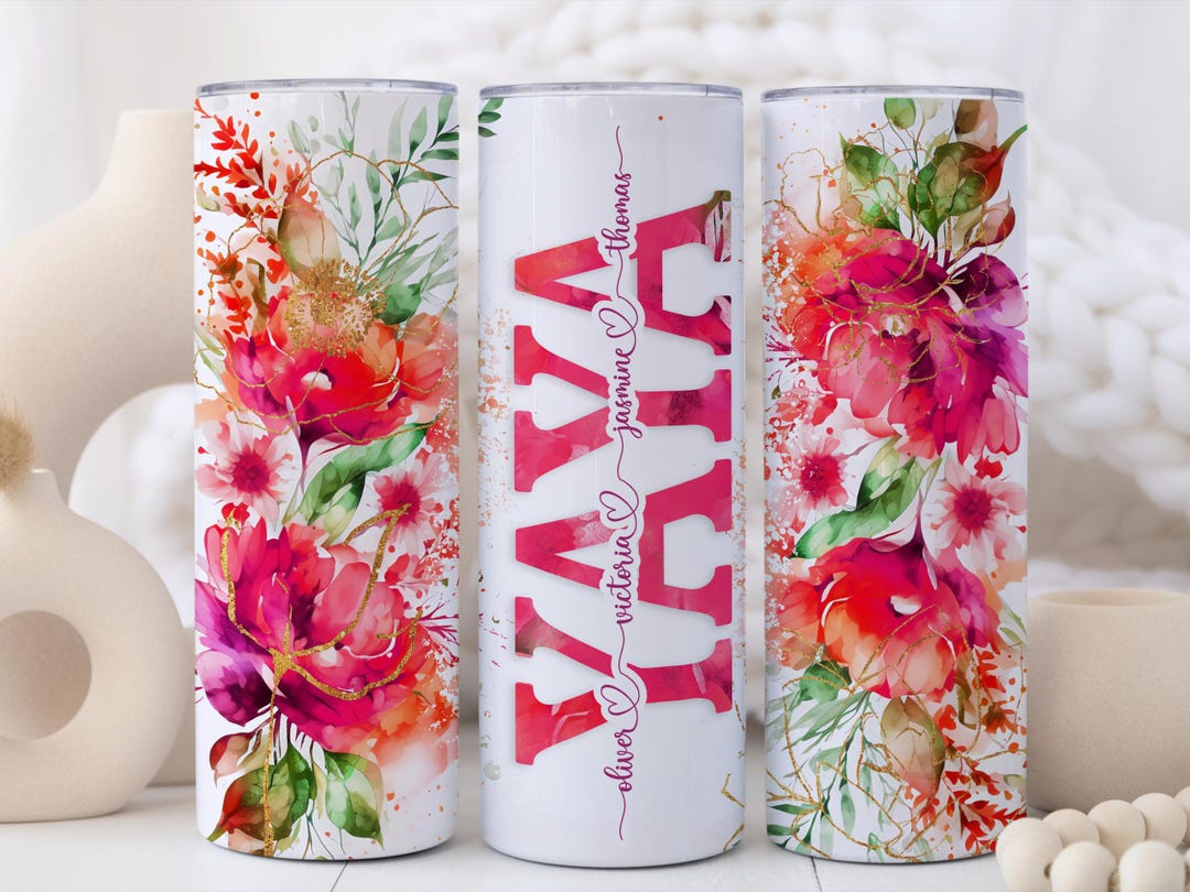 Custom Yaya Tumbler, Personalized Yaya Gifts, Yaya Cup With Grandkids ...