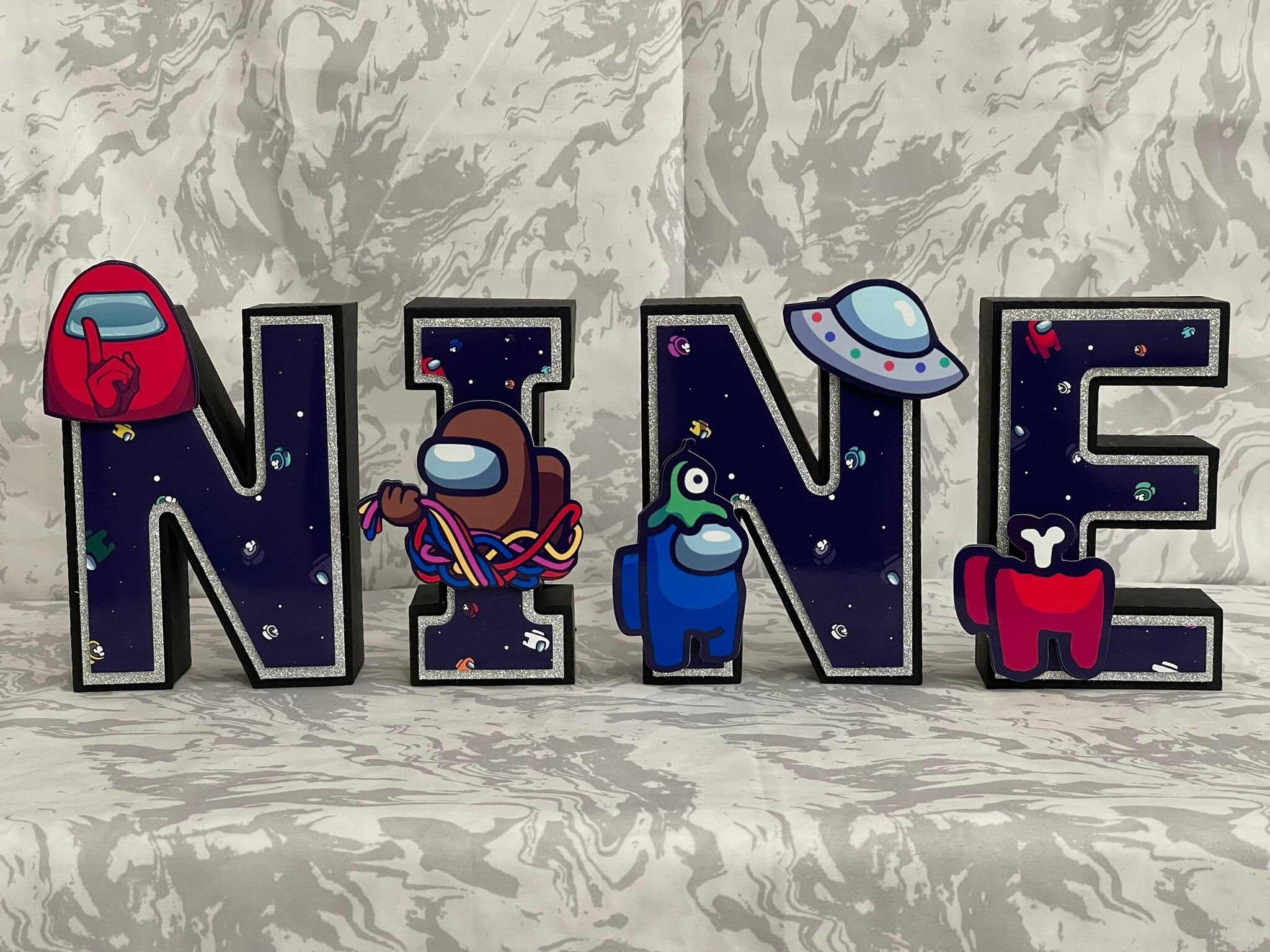 3d letter Among us letra 3d Among us Centerpieces Party Décor etna.com.pe