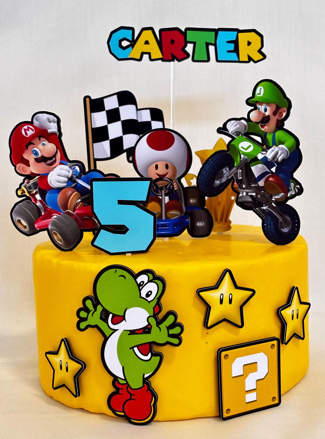 Mario Kart Cake Topper - Inspired Super Mario Kart - Super Mario Bros ...