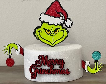 Grinch Christmas Cake Topper - Etsy