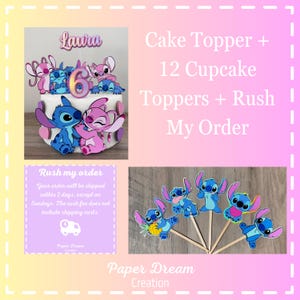 Stitch Cake Topper - Inspired Sticth and Angel - Stitch - Angel - Lilo ...