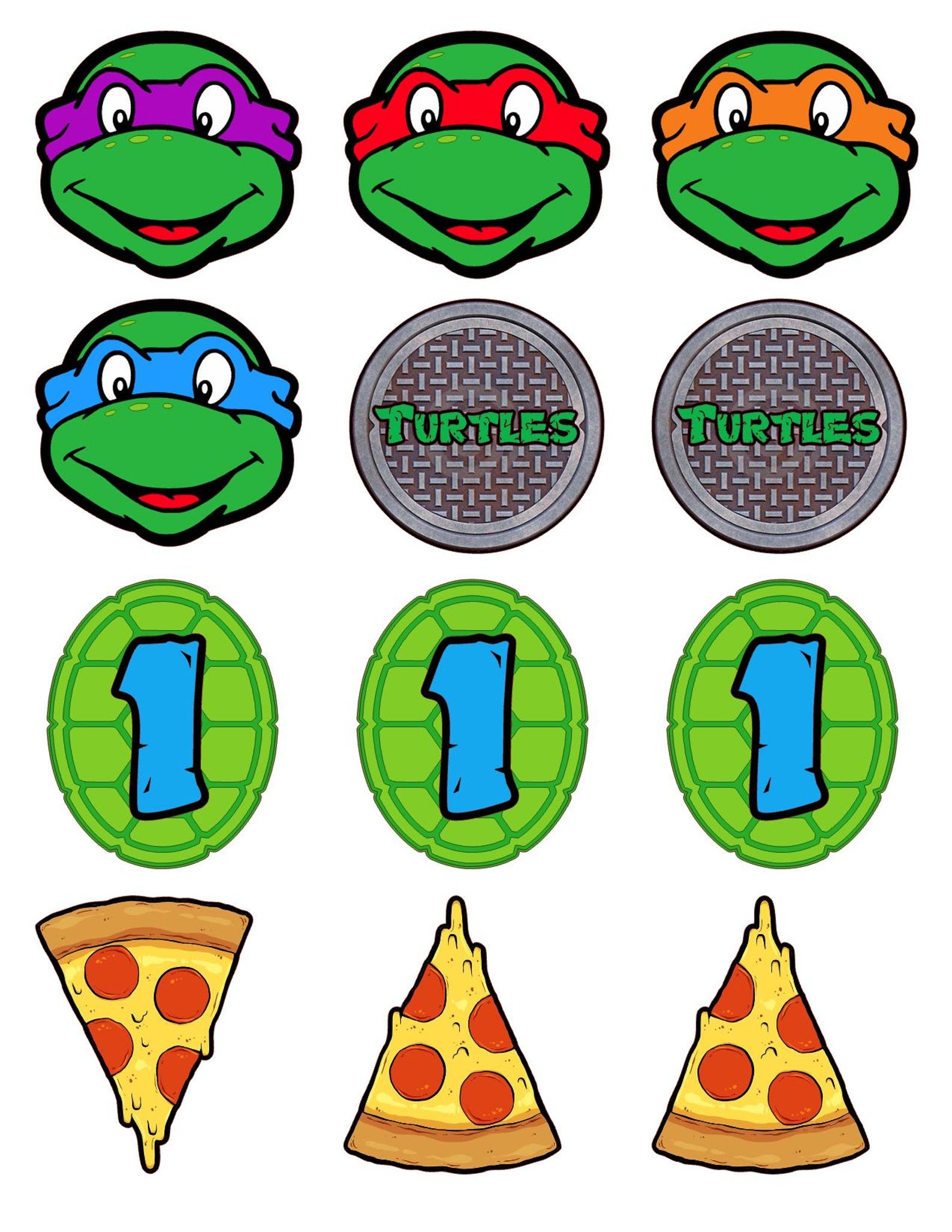 Ninja Turtles Cupcake Toppers Printable -ninja Turtles Cupcake Toppers ...