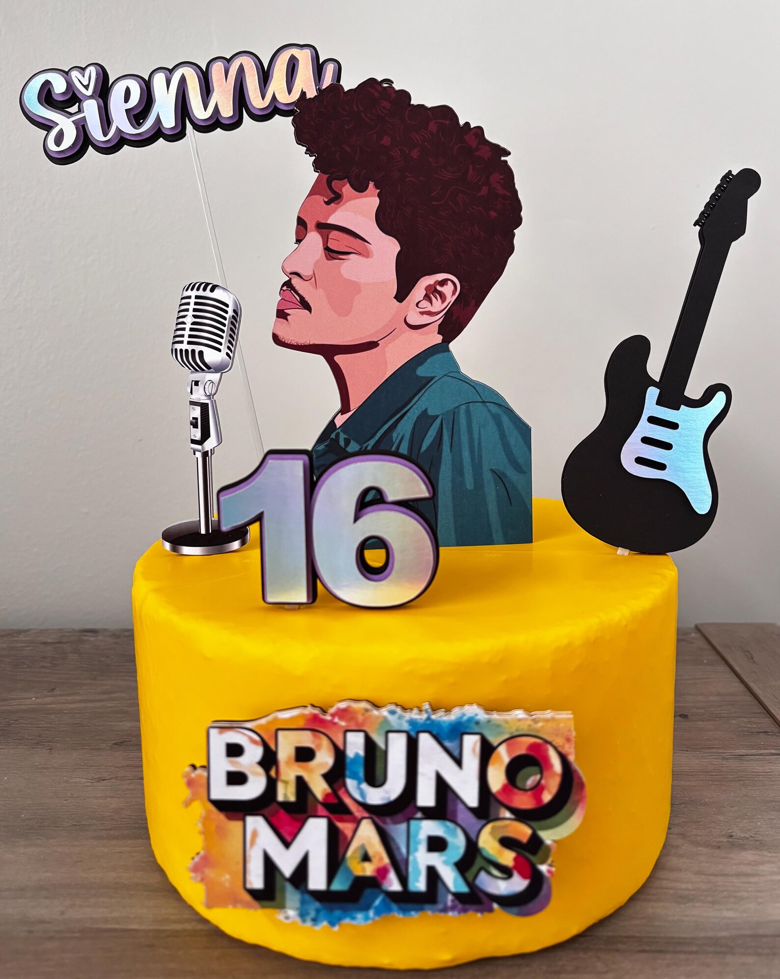 Brunos Mars Cake Topper - Musical Cake Topper - Inspired Bruno Mars - Etsy