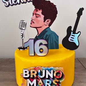 Brunos Mars Cake Topper - Musical Cake Topper - Inspired Bruno Mars - Etsy