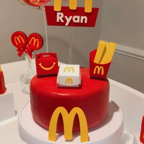 Print and Cut Mcdonald Cake Topper and 12 Cake Toppers Instant - Etsy