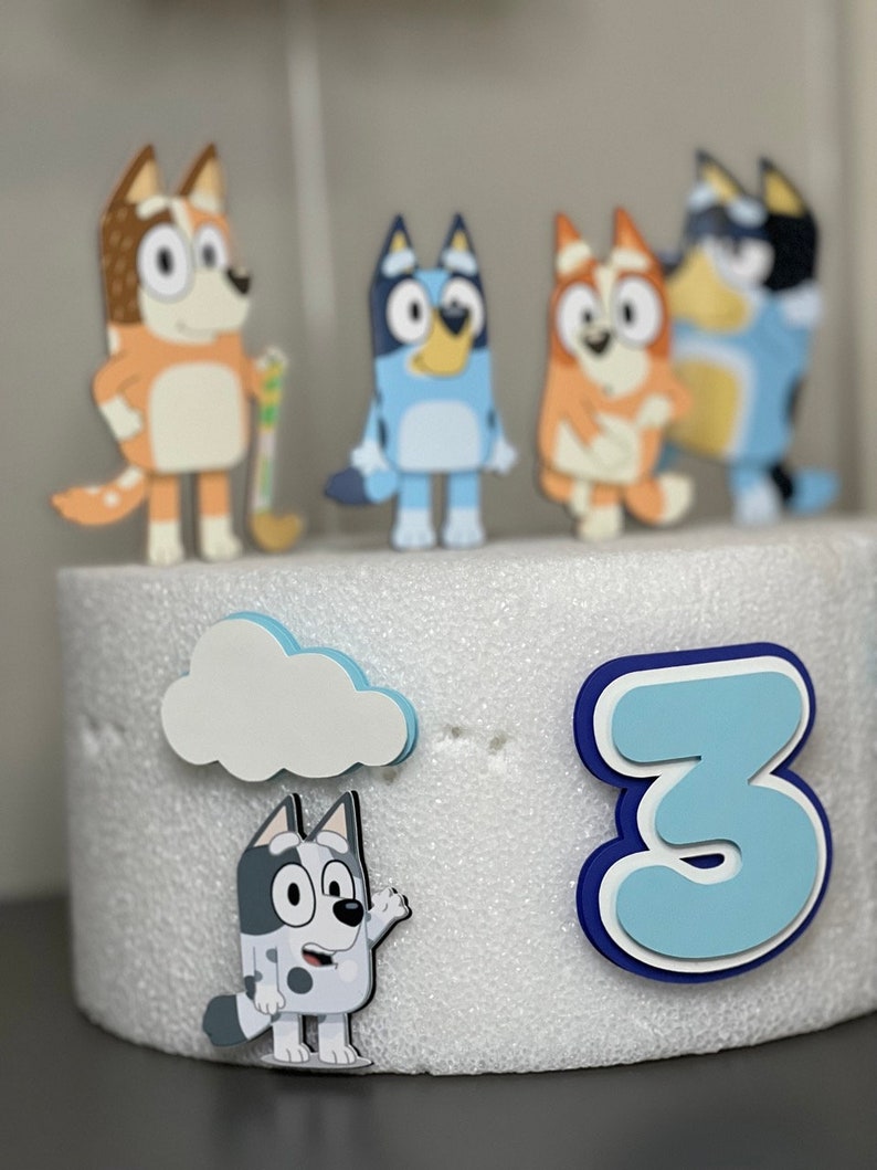 Bluey Cake Topper / Birthday Cake Topper / Kids Cake Topper / - Etsy UK