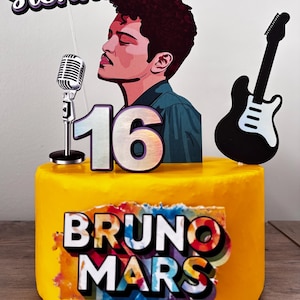 Brunos Mars Cake Topper - Musical Cake Topper - Inspired Bruno Mars - Etsy