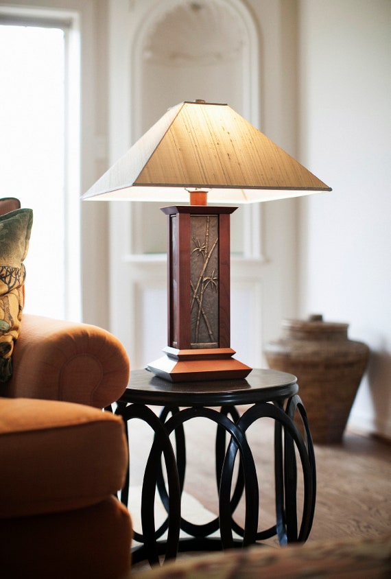 Bamboo Cherry Table Lamp Craftsman Mission Style | Etsy