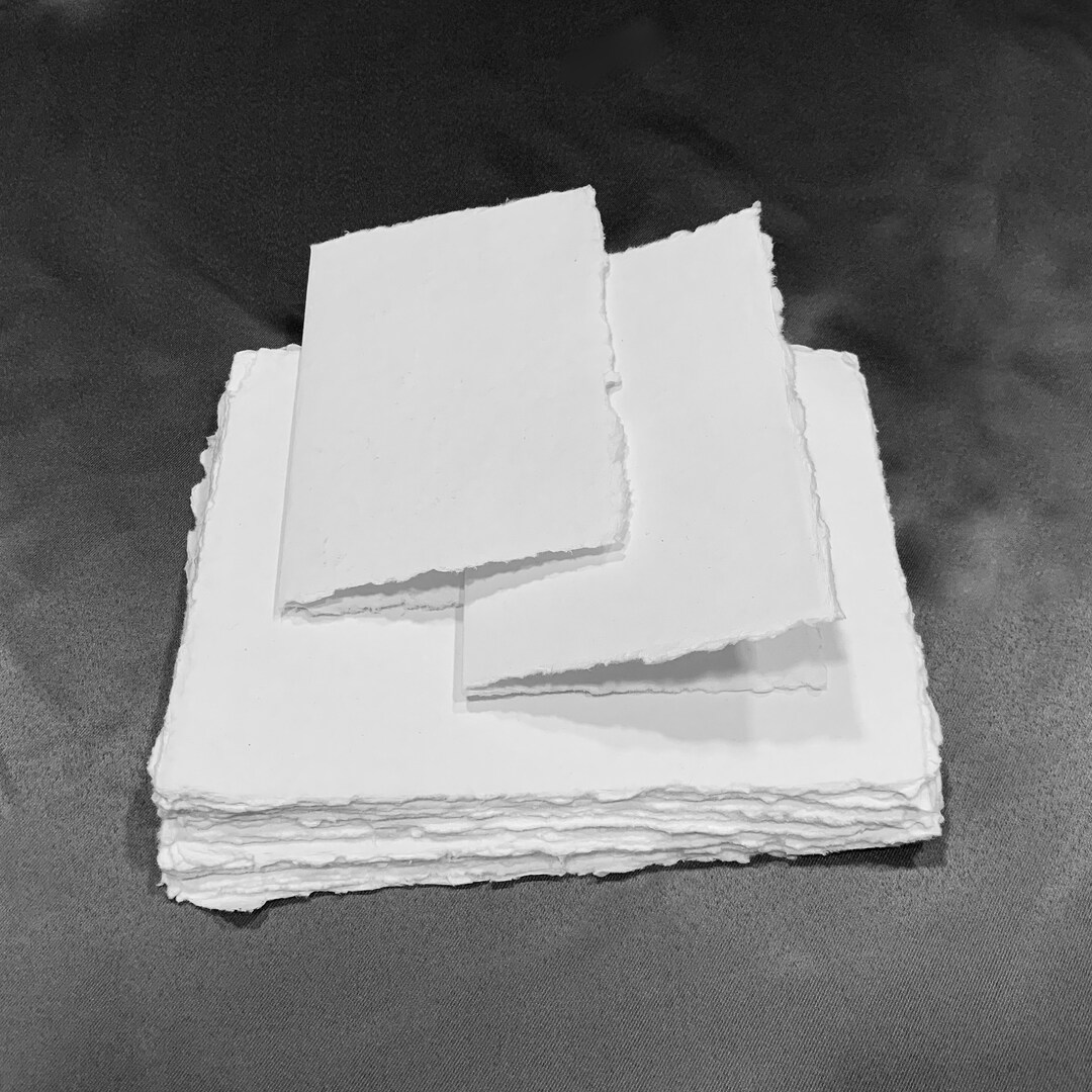 Pack of 20, Deckle-edge Handmade Paper Cards 300 Gsm for Paper-crafts ...