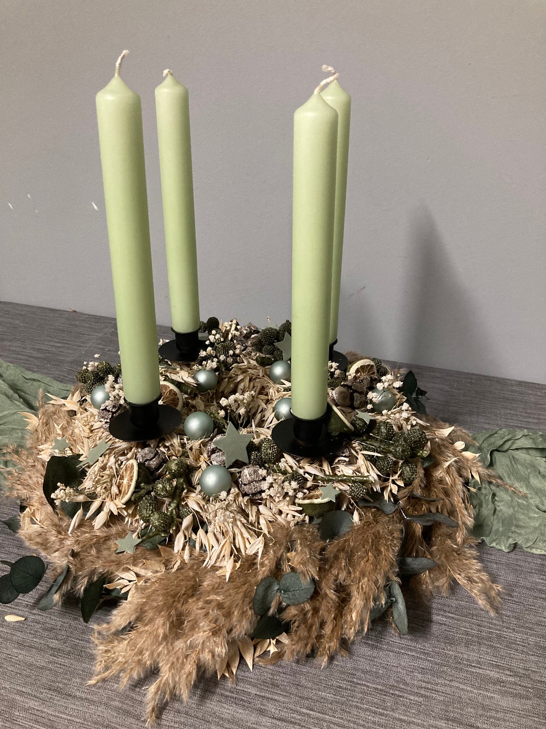Advent Wreath Made of Dried Flowers Wreath Natural Dry - Etsy UK