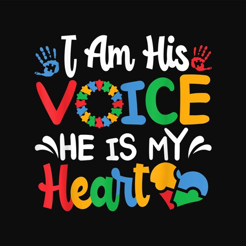 I Am His Voice He is My Heart Png Puzzle Piece Png Autism - Etsy