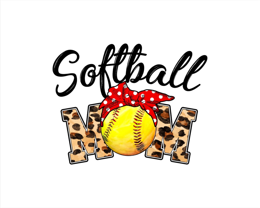 Softball Mom Png Softball Mom Leopard Png Sublimation Design Etsy