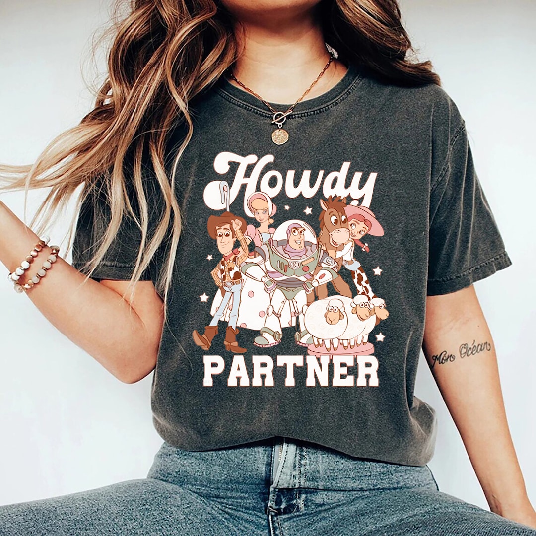 Retro Disney Cowboy Howdy Partner Comfort Colors Shirt , Mickey and ...