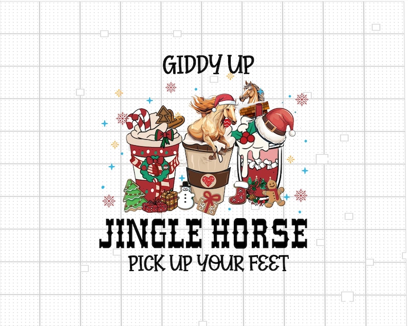 Giddy up Jingle Horse Pick up Your Feet Png Christmas Cowgirl - Etsy