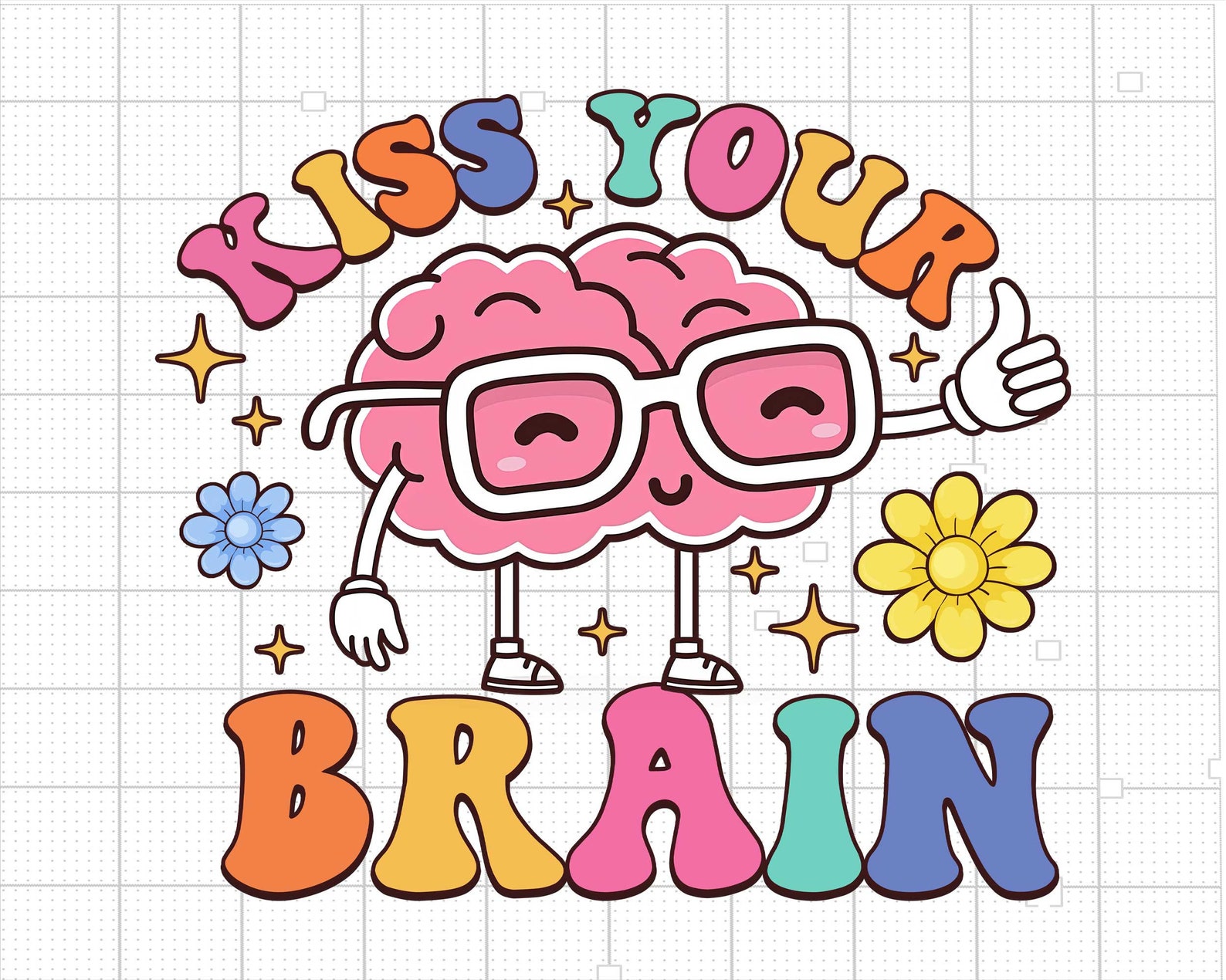 Kiss Your Brain Png Teachers Love Brains Teacher Png - Etsy