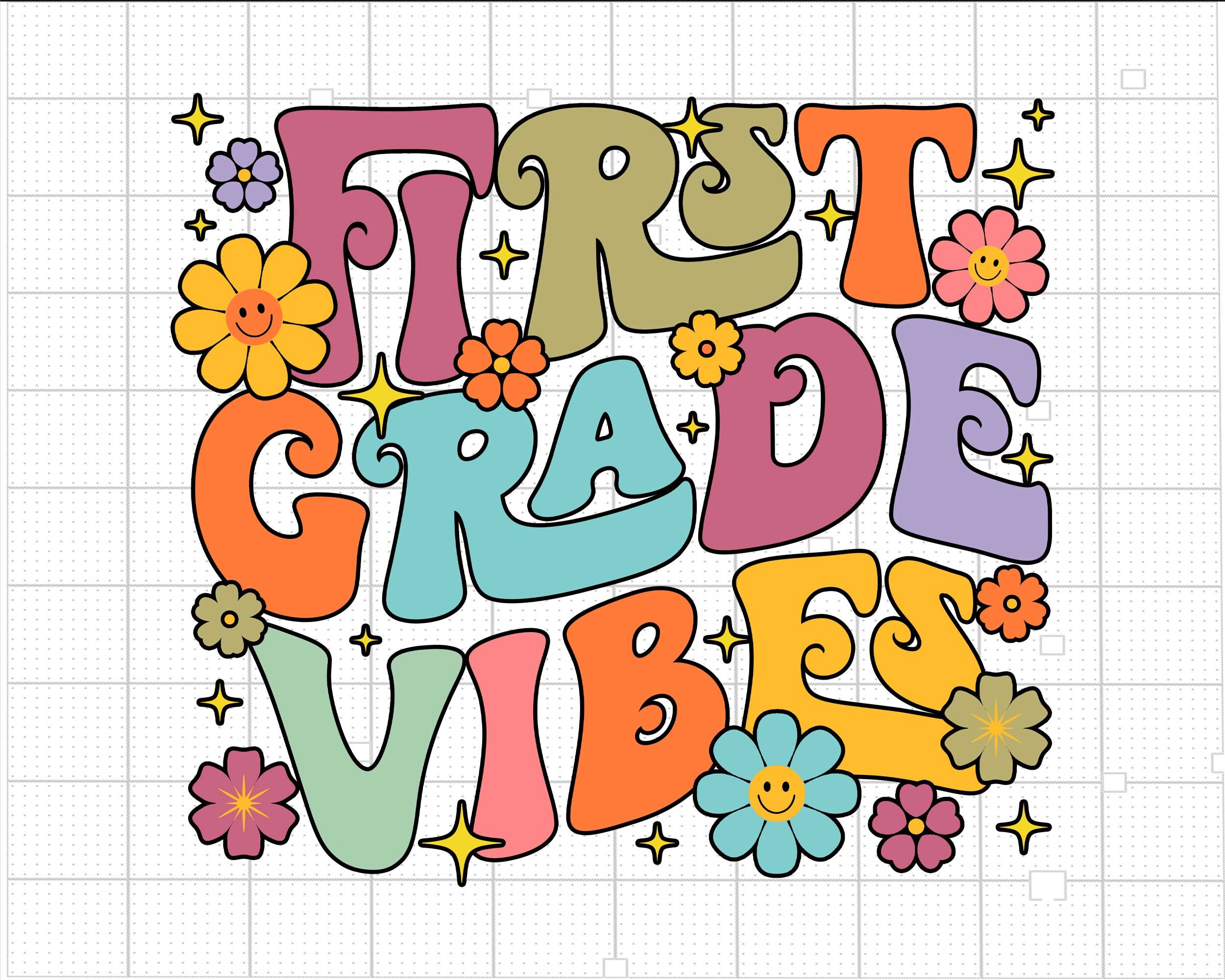 First Grade Vibes Png 1st Grade Groovy Png Back to School - Etsy