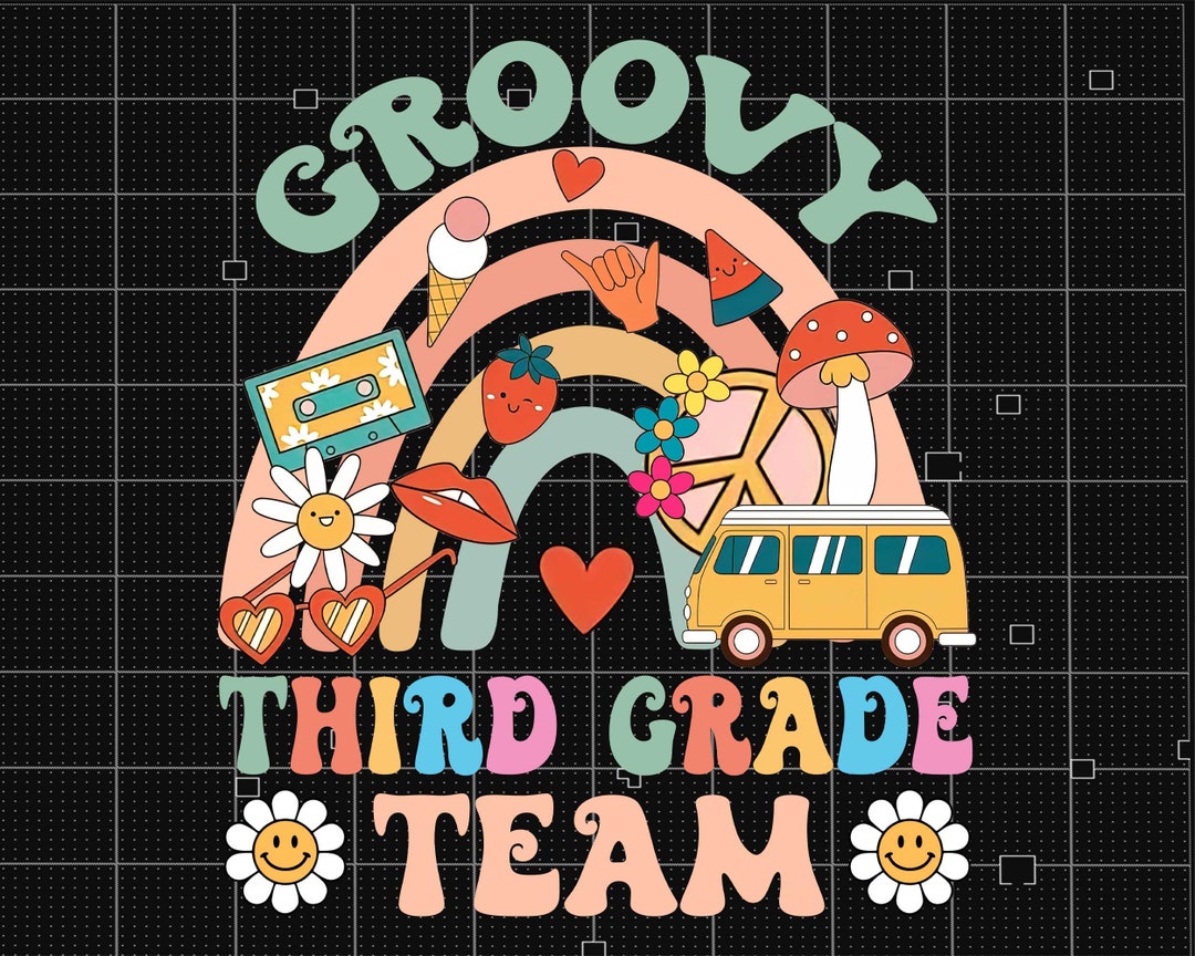 Groovy Third Grade Team Rainbow Png 3rd Grade Png Groovy - Etsy