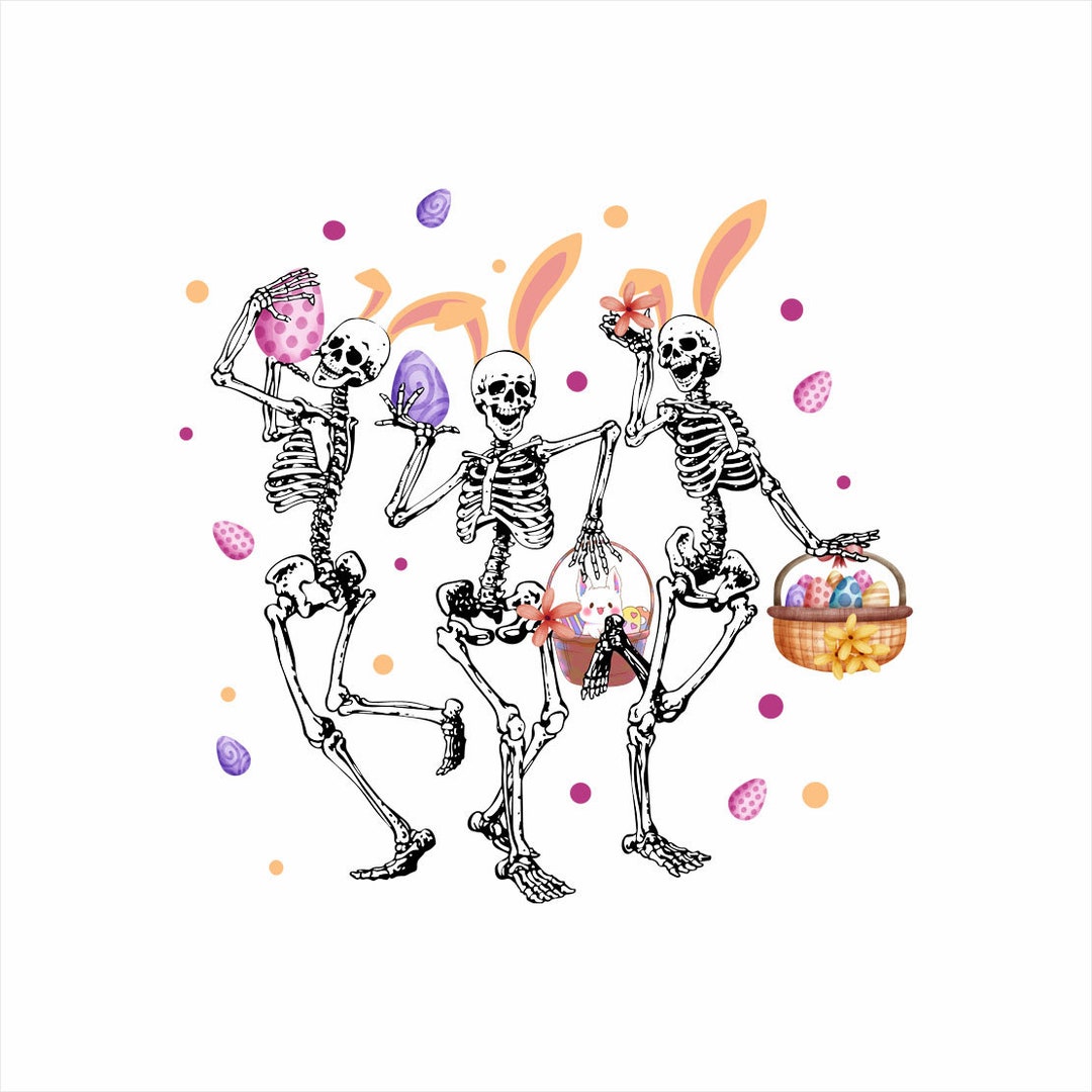 Easter Bunny Dancing Skeletons Png Easter Skeleton Png - Etsy