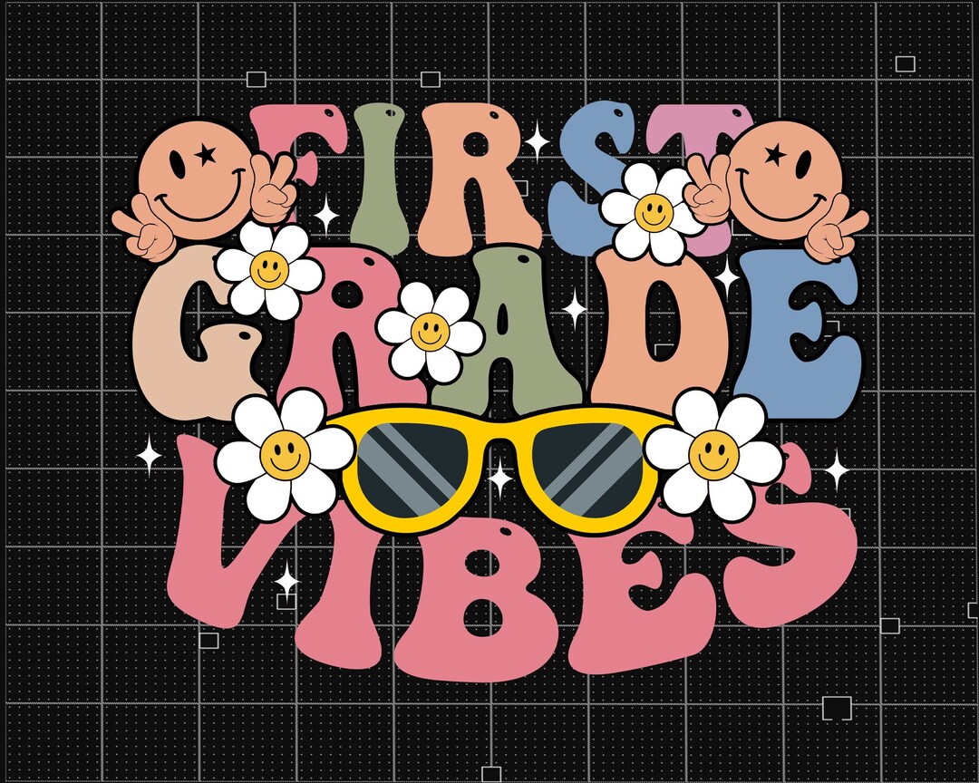 First Grade Vibes Png Team 1st Grade Groovy Png Retro Back - Etsy
