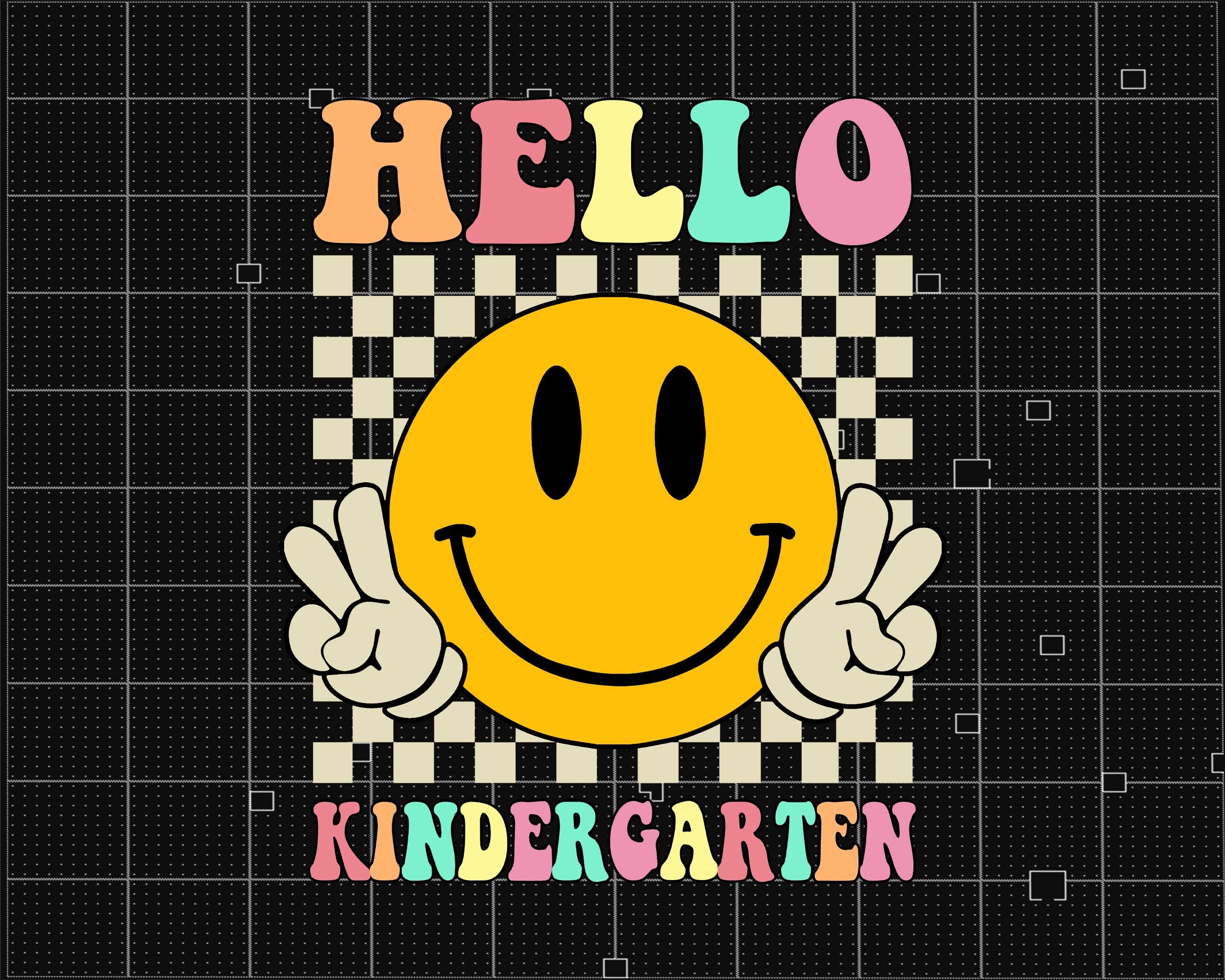 Hello Kindergarten Smile Face Png Hello Kindergarten Grade - Etsy