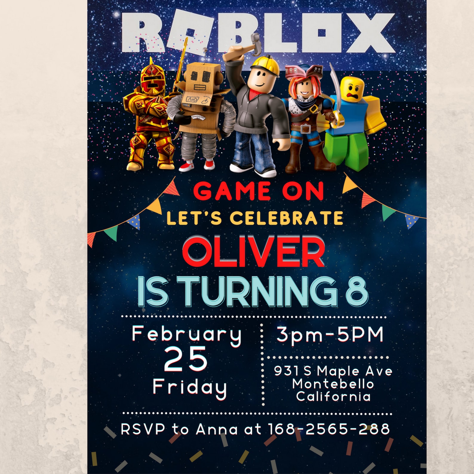 Editable Roblox Birthday Invitation Boy Edit in Canva Instant | Etsy ...