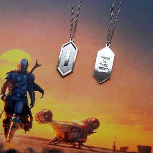 MANDALORIAN DIAMOND Necklace 'iron Heart' Beskar High - Etsy