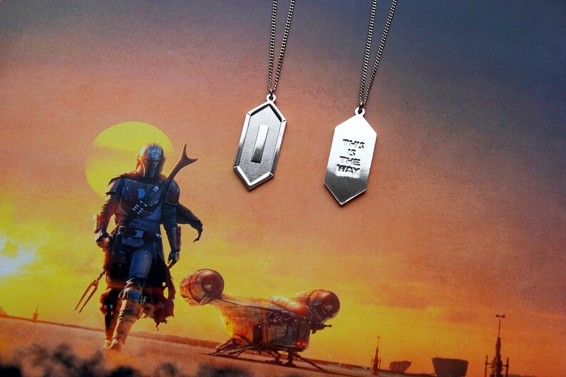 MANDALORIAN DIAMOND Necklace 'iron Heart' Beskar High - Etsy