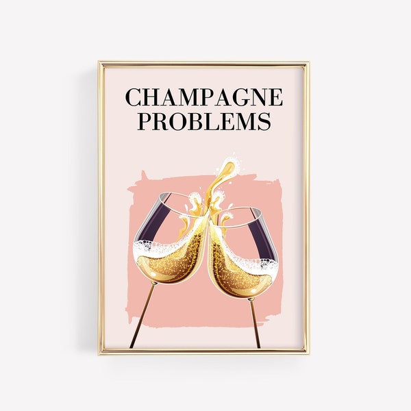 Champagne Print - Etsy