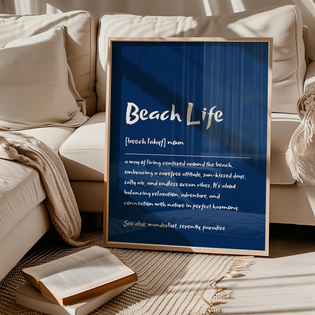 Beach Life Definition Printable Art - Coastal Digital Download for ...