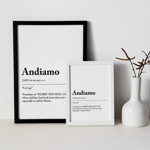 Andiamo Definition Print | PRINTABLE | Italian Definition Print ...