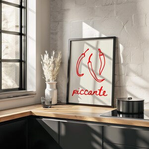 Piccante Chili Pepper Kitchen Print | Minimalist Italian Decor Digital ...