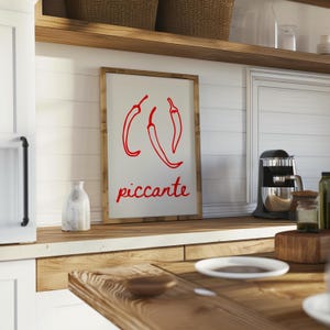 Piccante Chili Pepper Kitchen Print | Minimalist Italian Decor Digital ...