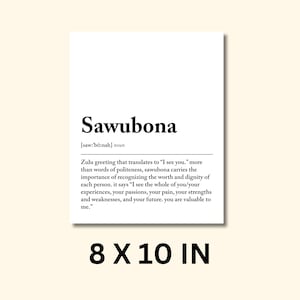 Sawubona Zulu Greeting Print: Inspirational Home & Office Decor - Etsy