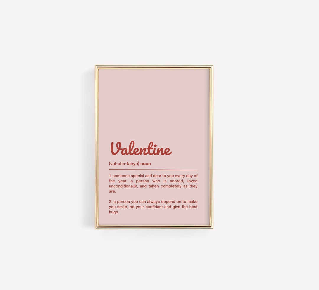 Valentine Definition Print: Pink Wall Art (digital Download) - Etsy