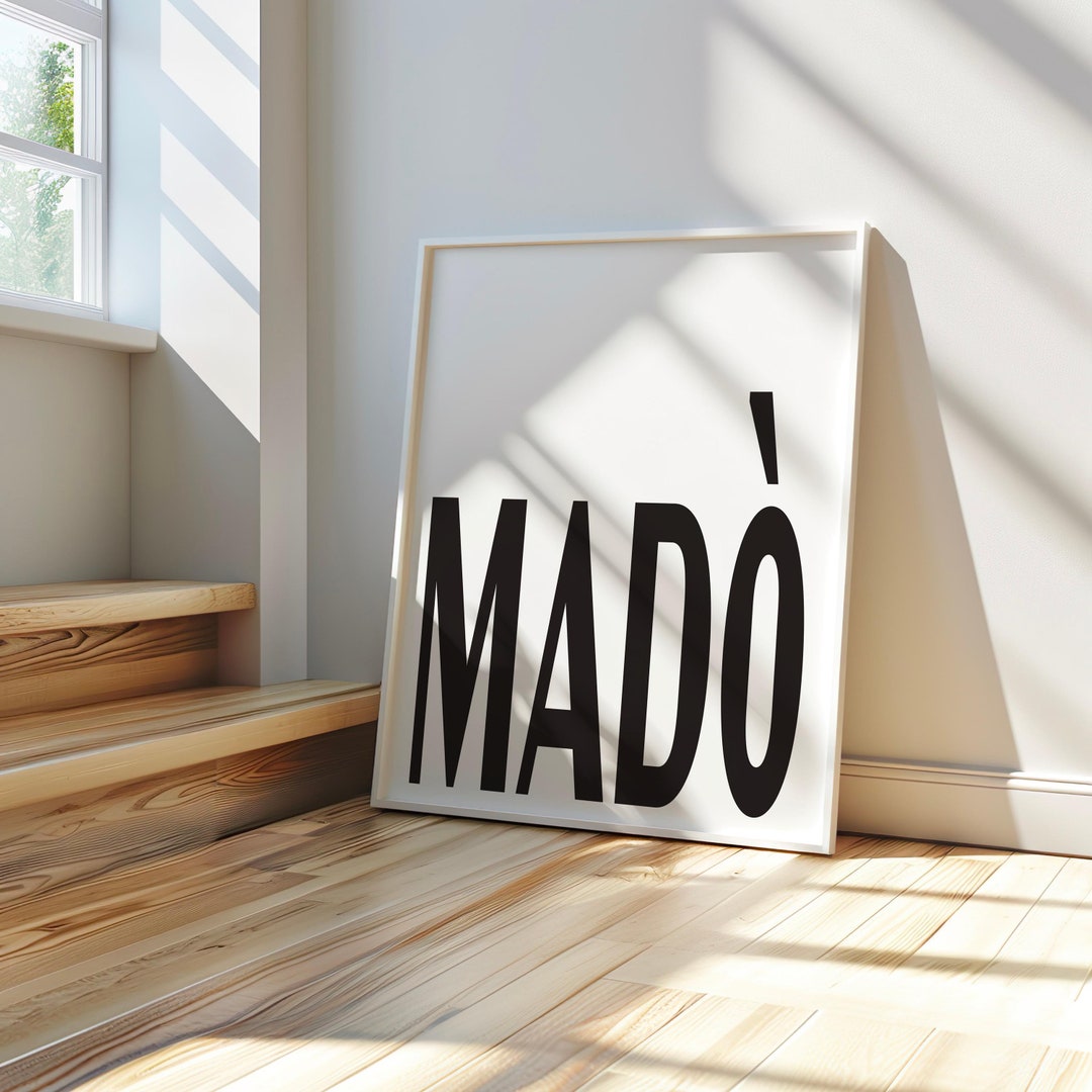 MADÒ Minimalist Italian Word Art, Modern Typography Print, Instant ...