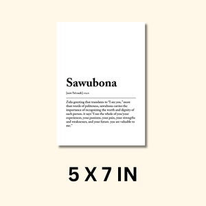 Sawubona Zulu Greeting Print: Inspirational Home & Office Decor - Etsy