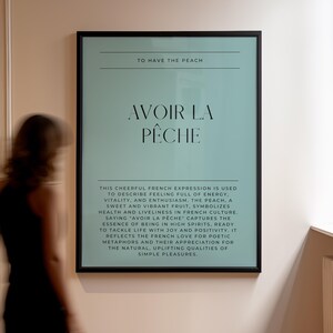 Avoir La Pêche Digital Wall Art - French Expression Printable Decor ...
