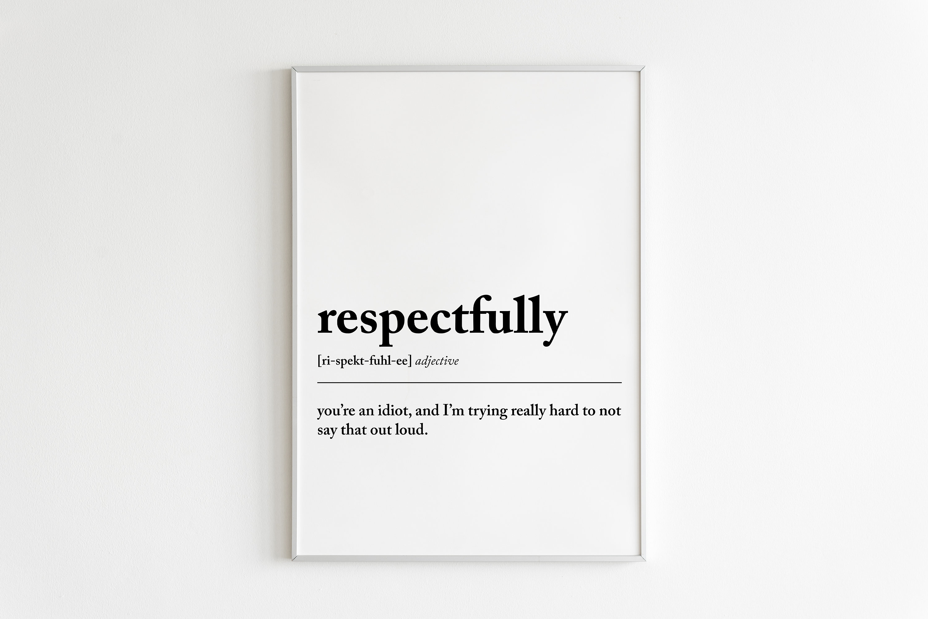 Respectfully Definition Print Minimalist Dorm Room Decor - Etsy