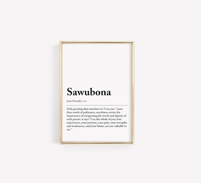 Sawubona Zulu Greeting Print: Inspirational Home & Office Decor - Etsy