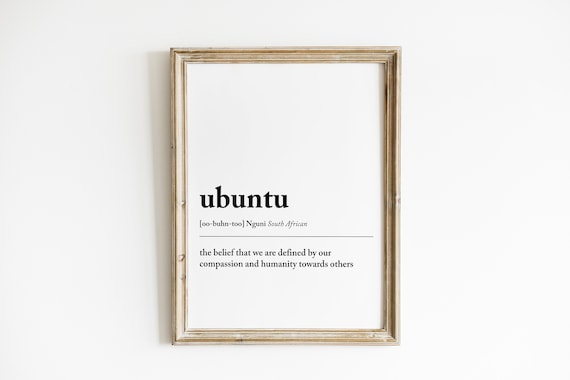 Ubuntu Definition Print South Africa Nguni Art Ubuntu Wall Art | Etsy