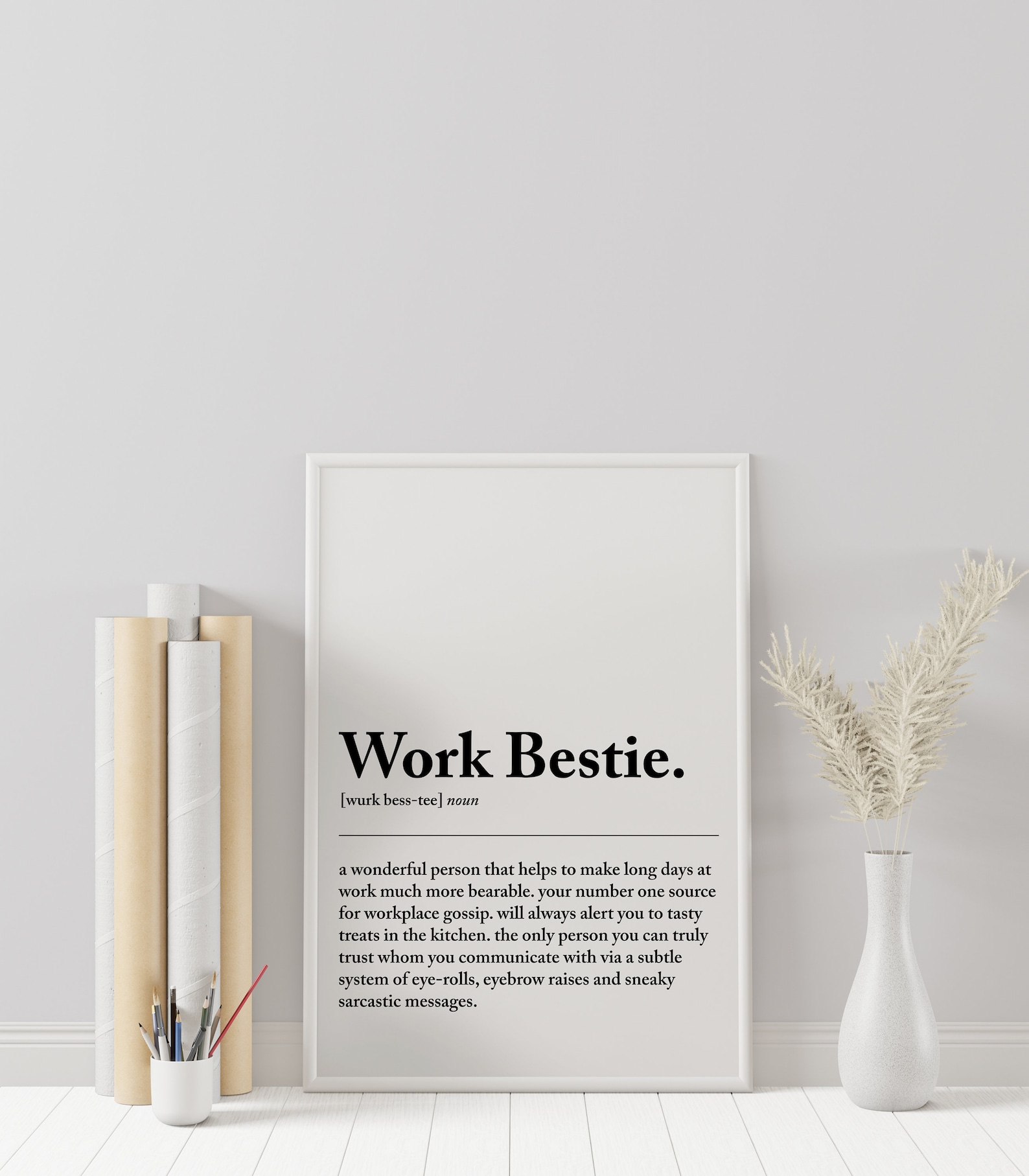 Work Bestie Definition Print: Coworker Gift, Office Decor (digital ...