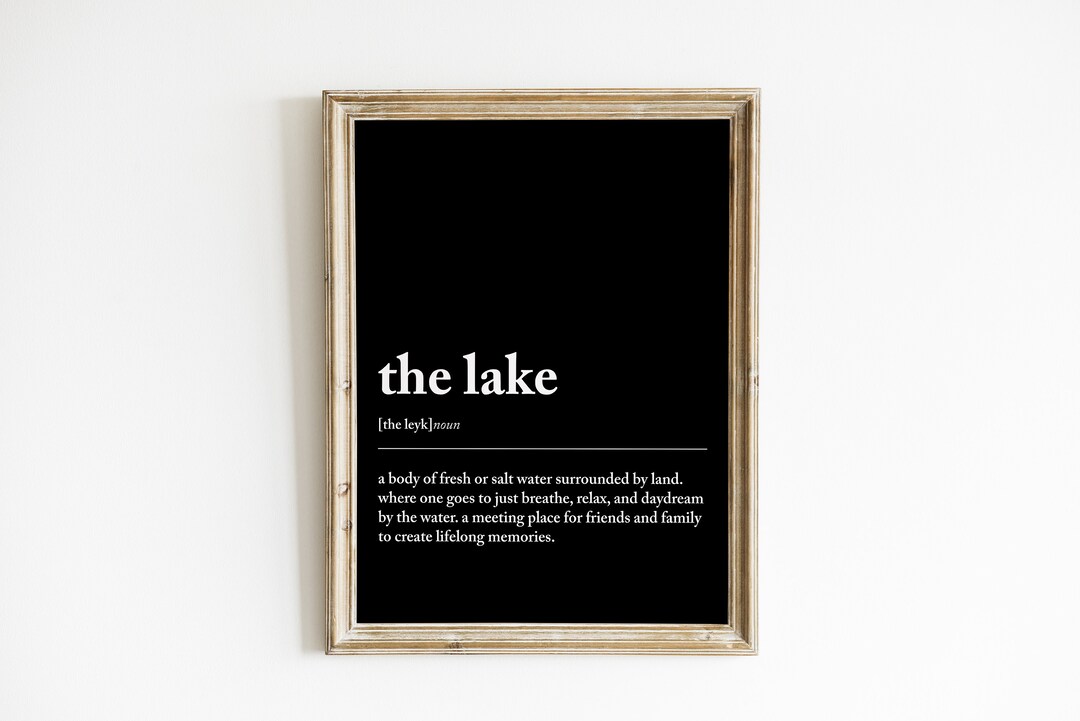 Lake Definition Print | Lake House Gift | Lake House Decor | Printable ...