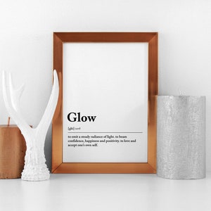 Glow Definition Print Self Love Wall Art Feminist Print Inspirational ...
