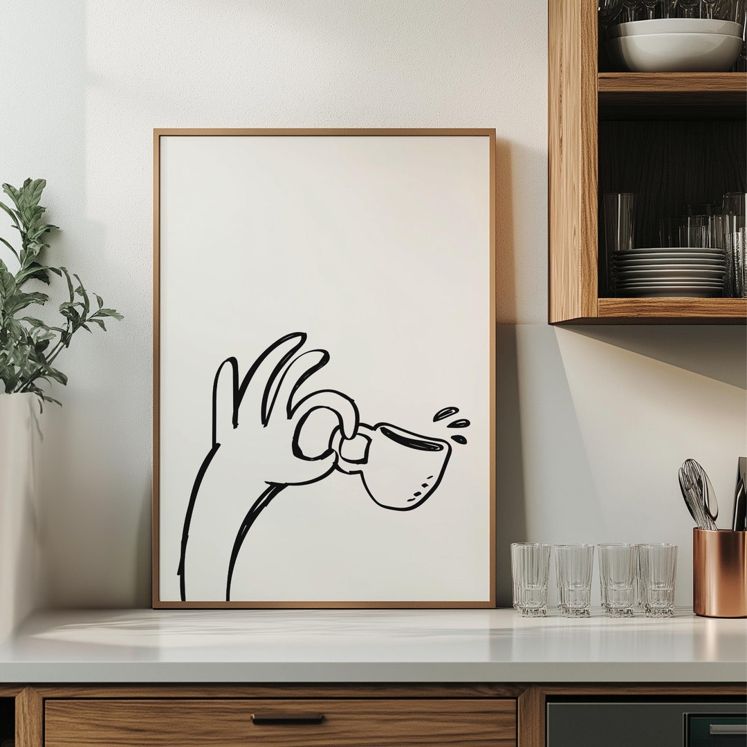 Minimalist Coffee Art Print - Perfect Addition for Home Office, Kitchen ...