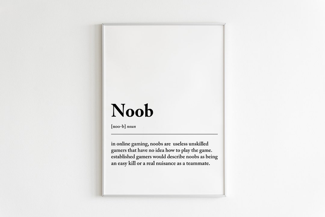 Noob Definition Print | Gaming Print | Gaming Wall Art | Game Gift ...